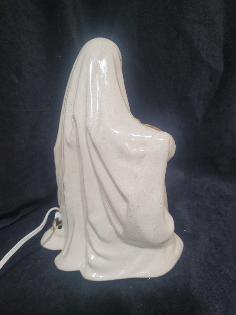 Vintage Spooky Sammy Ghost Holding Pumpkin Light Hand Painted Glazed ...