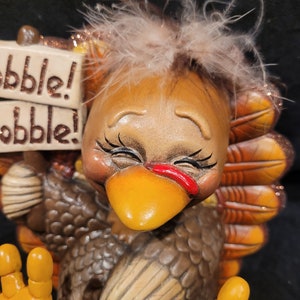 Happy Thanksgiving Turkey Pumpkin Ceramic Handpainted Fall Harvest ...