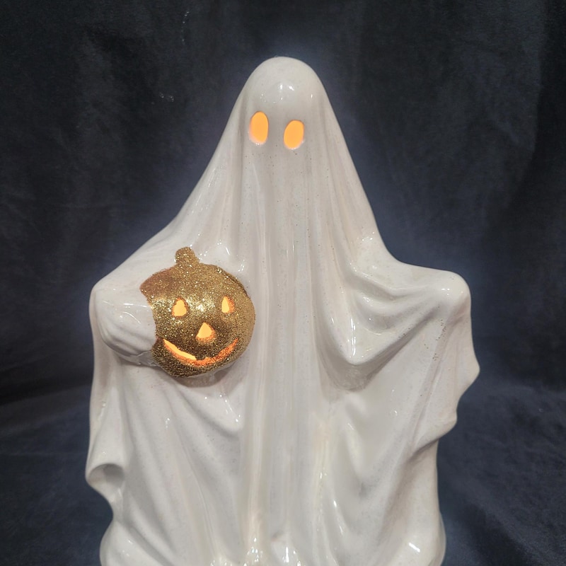 Ghost Holding Pumpkin - Etsy