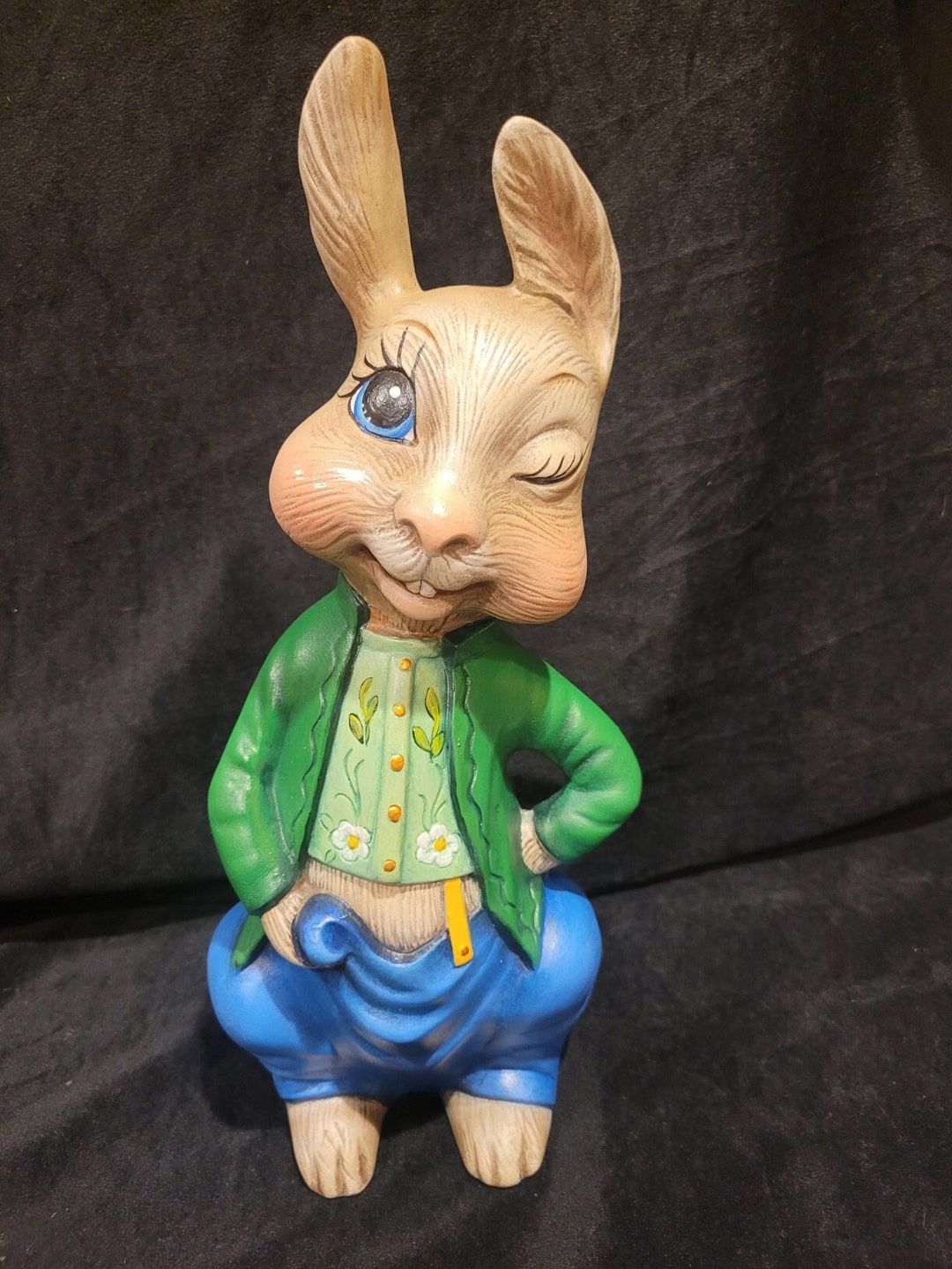 Bunny Rabbit Ceramic Hand Painted for Garden or Home Interior Flower ...