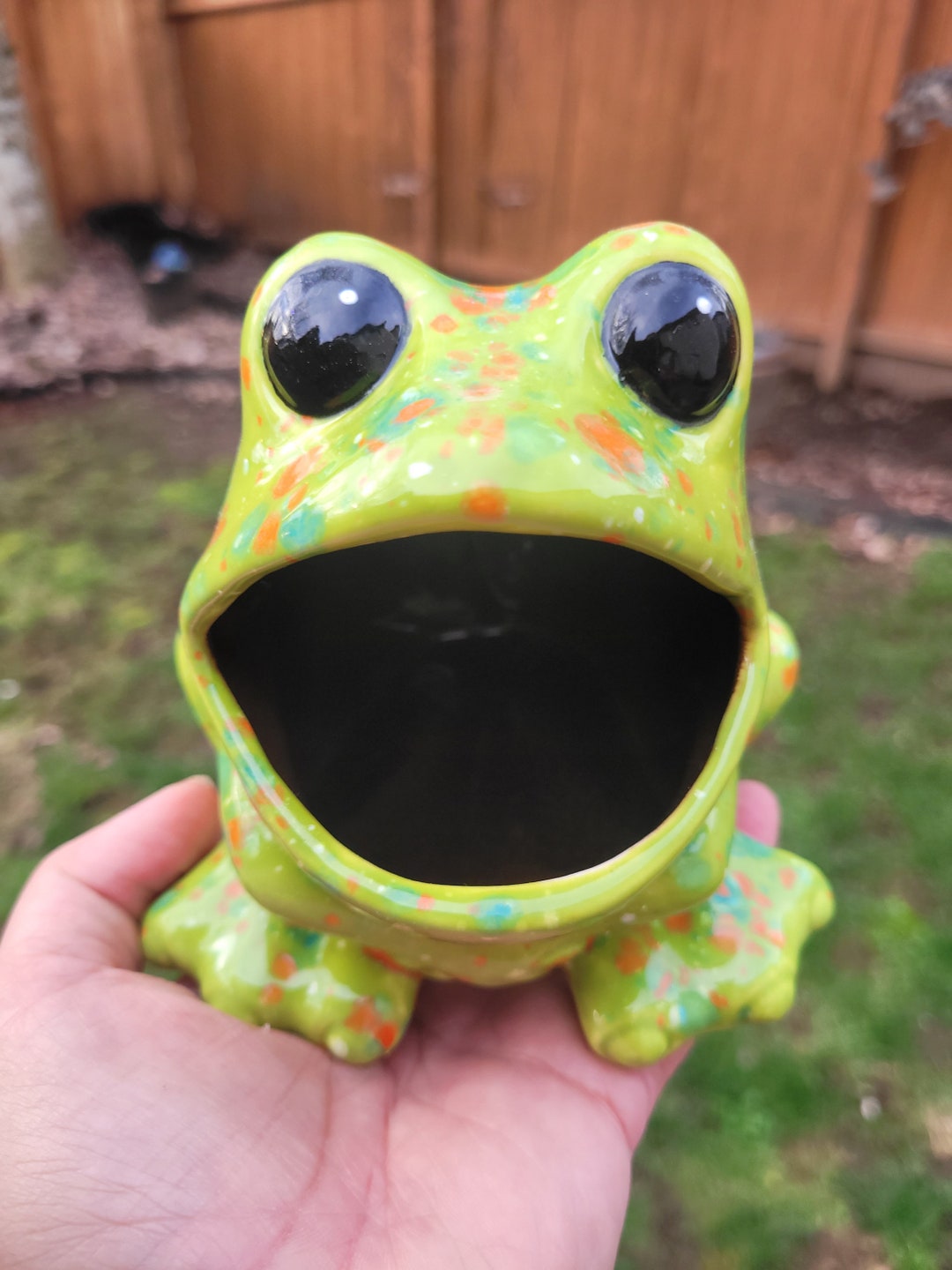 Retro Ceramic Frog Scrubby Sponge Holder Vintage Mold Toad Kitchen Sink ...
