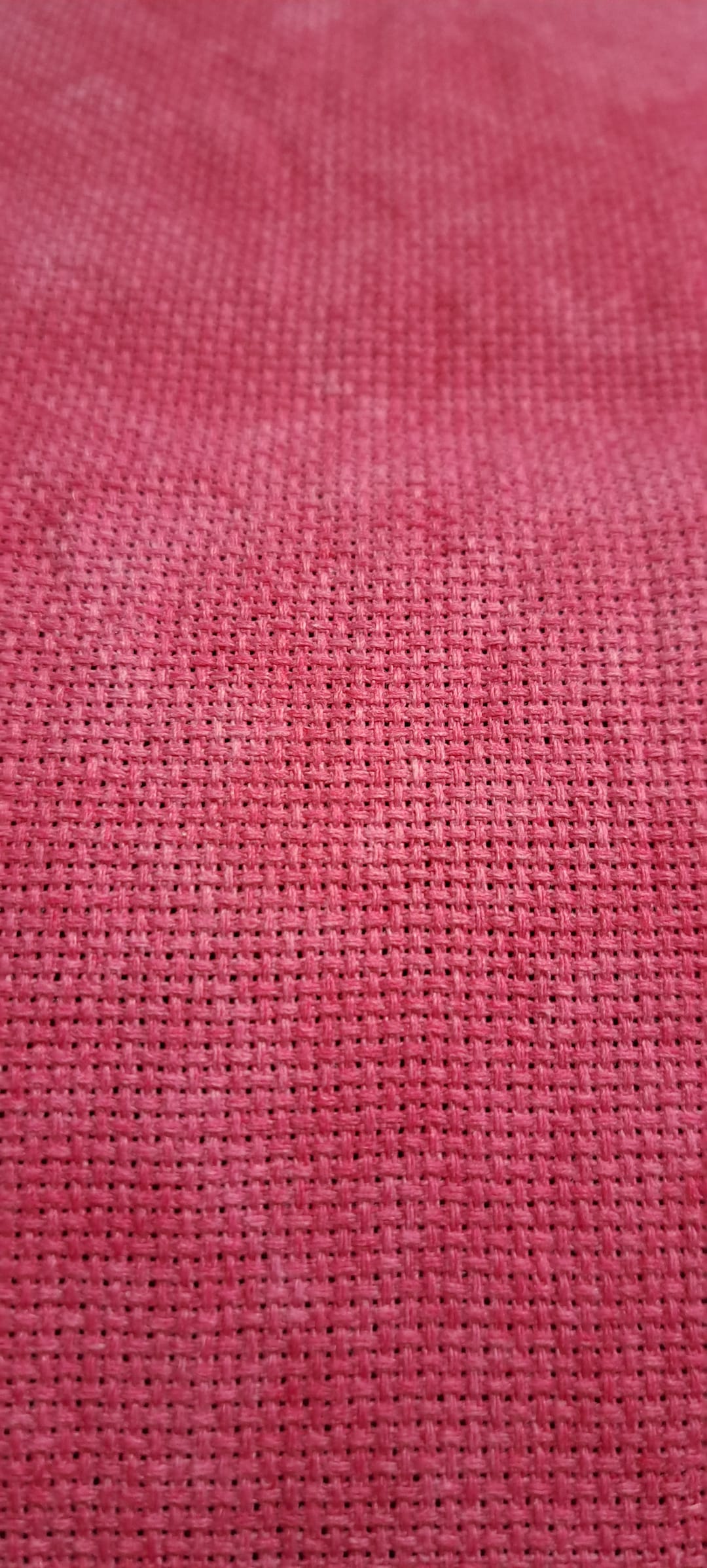 Hand Dyed Aida 14 Count Aida Measuring 14.5x14.5 Mottled Hot Pink Cross ...