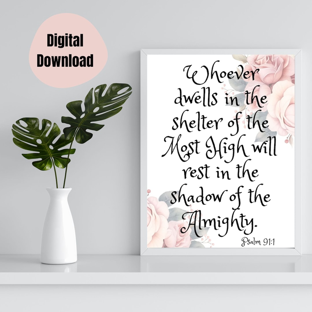 Scripture Printable | Psalm 91 | Wall Decor| Home Decor | PDF - Etsy