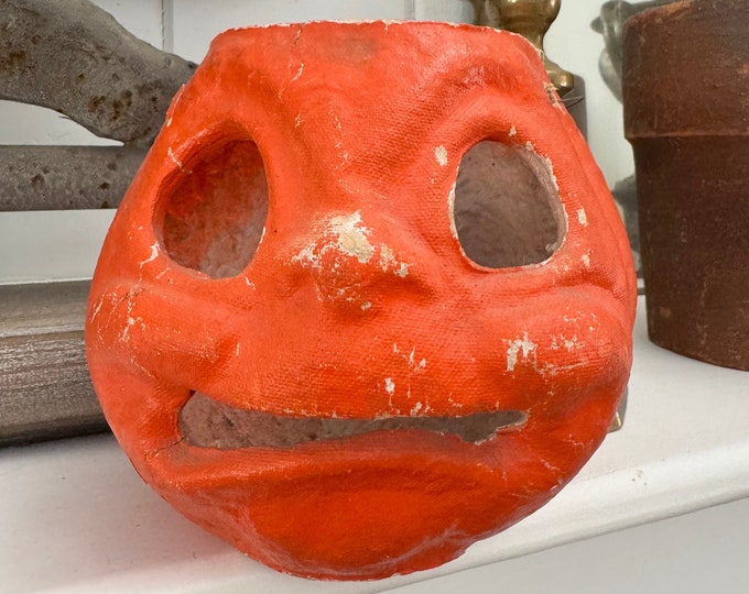 Antique Paper Mache Jack-o-lantern / Pumpkin / Face / Pulp / Scary ...