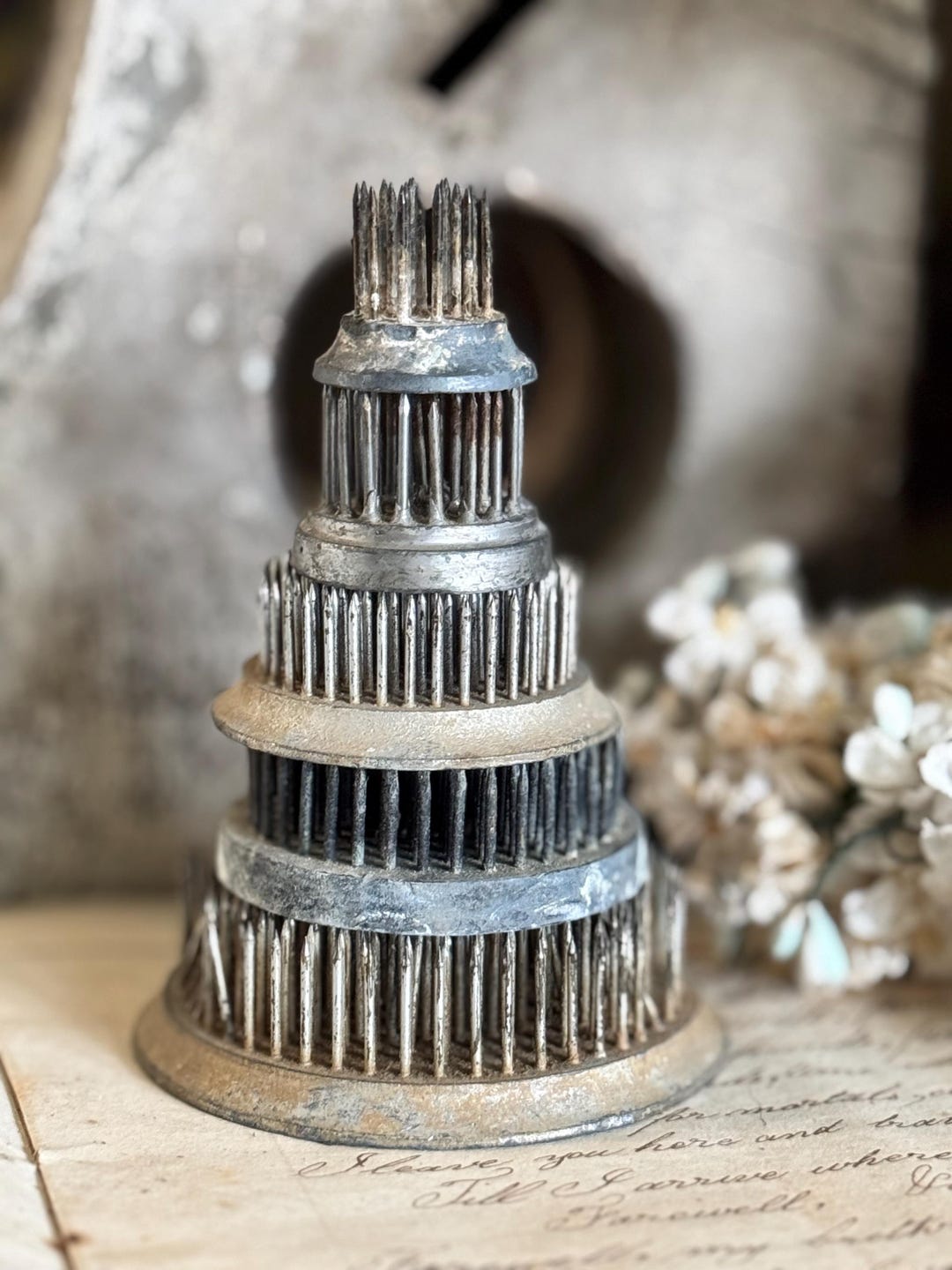 5 Vintage Round Spiked Frogs / Frog / Floral / Arrangement / Florist ...