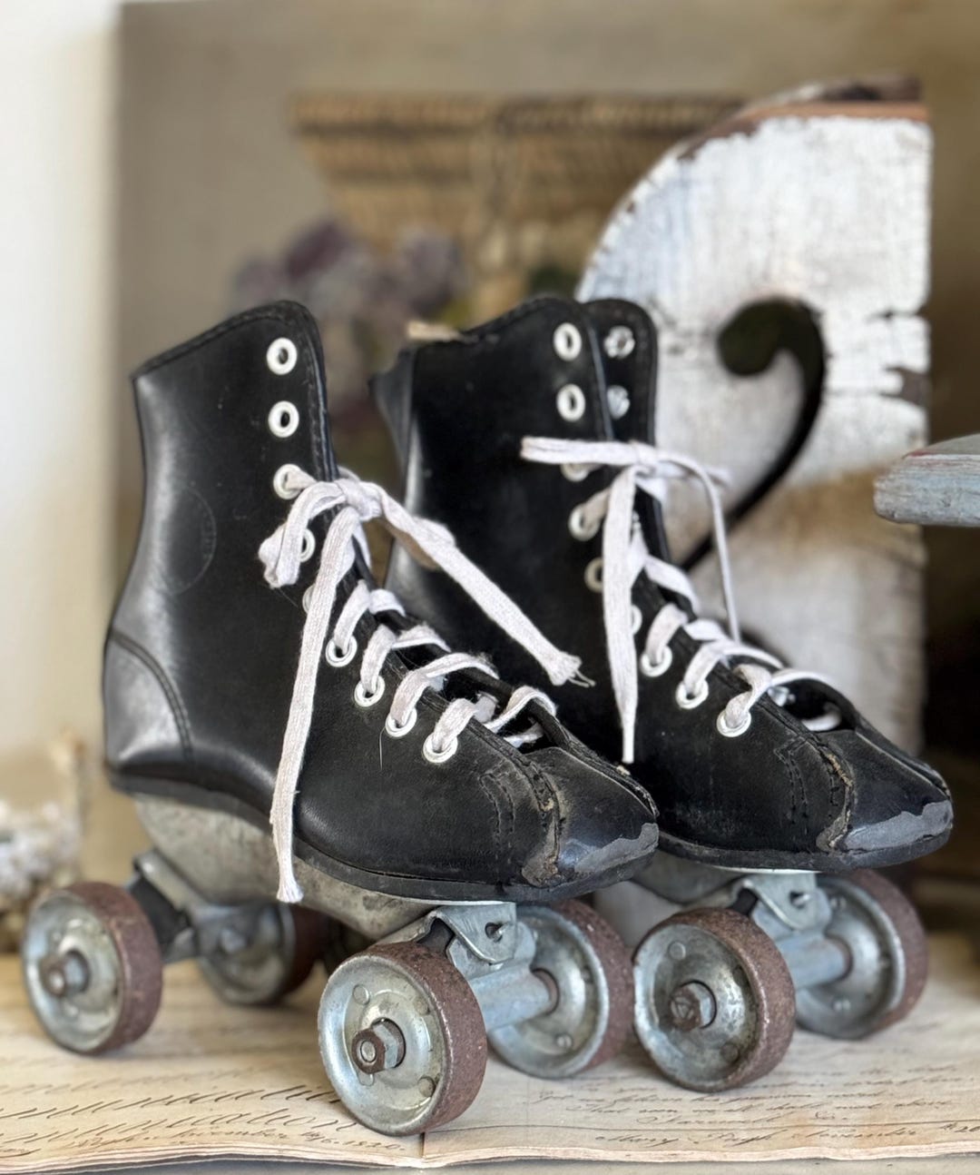 Vintage Child's Roller Skates / Game / Wheels / Black / Official Roller ...