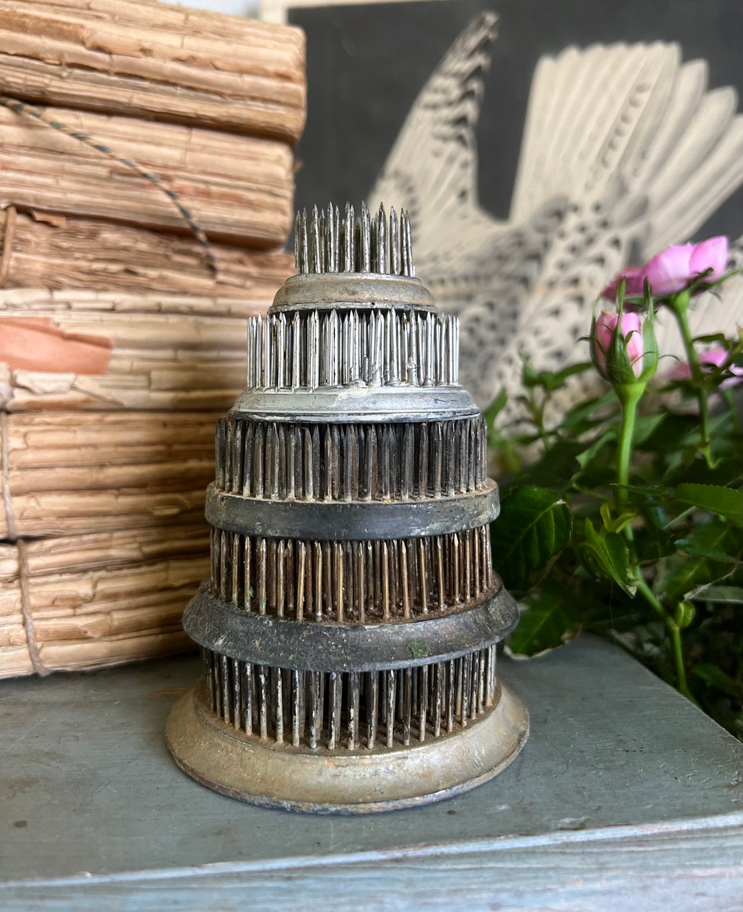 5 Vintage Round Spiked Frogs / Frog / Floral / Arrangement / Florist ...