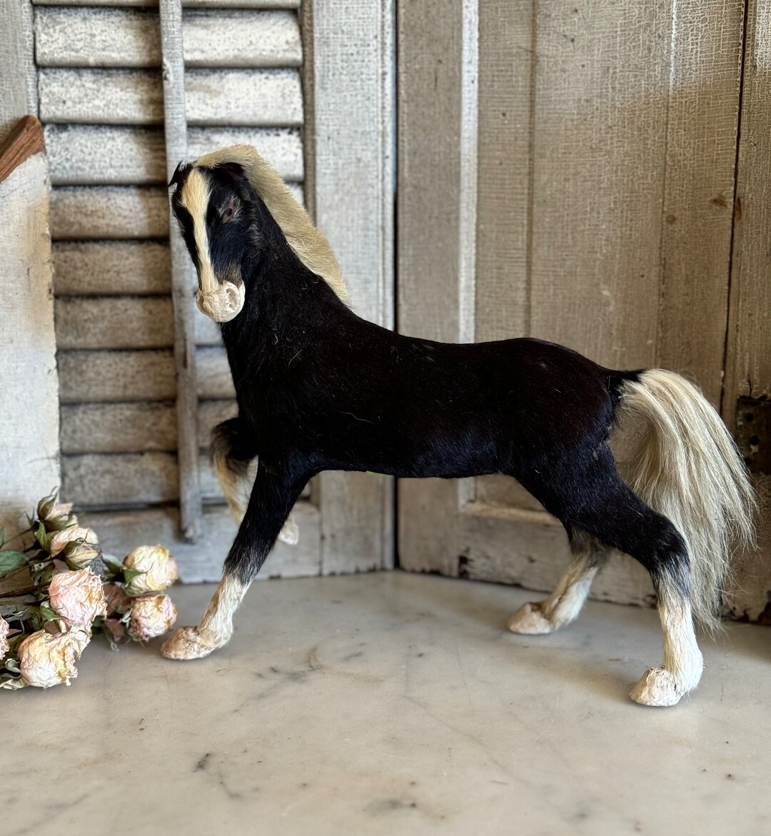 Vintage Horse / Hide / Hair / Black White / Paint / Pinto / Appaloosa ...