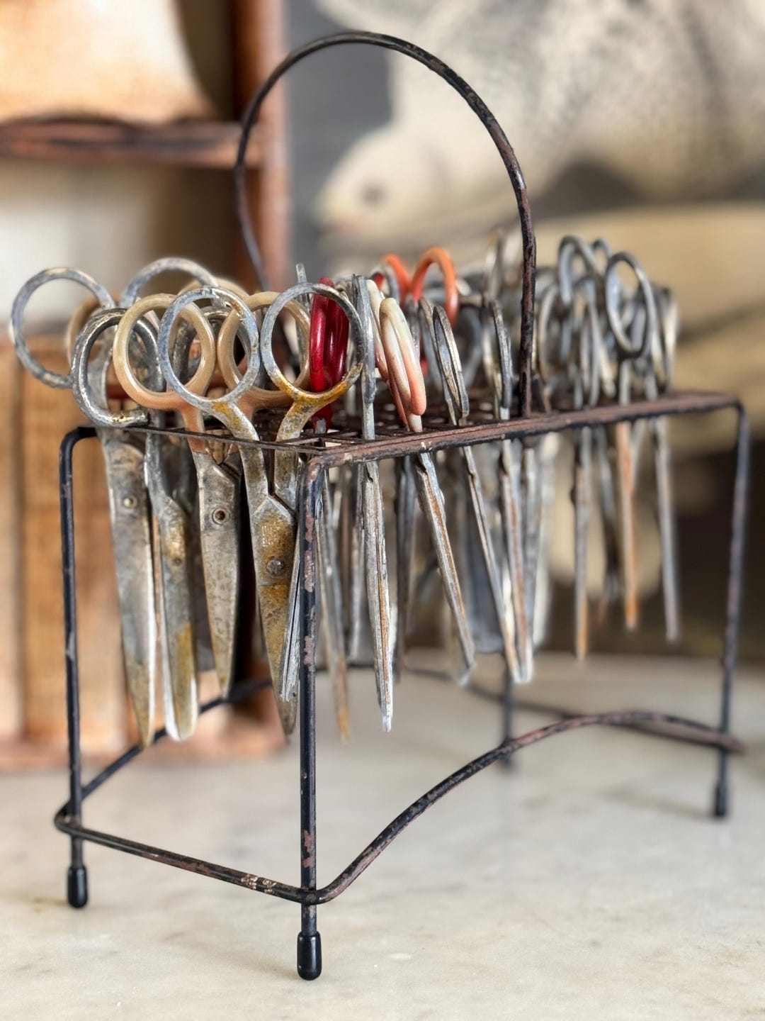 Antique Schoolhouse Scissor Holder / Scissors / Carrier / Caddy ...