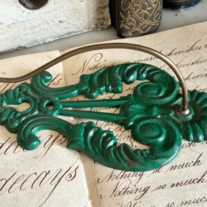Vintage Green Cast Iron Receipt Holder / Key Holder / Office / Wall ...