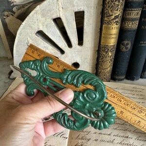 Vintage Green Cast Iron Receipt Holder / Key Holder / Office / Wall ...