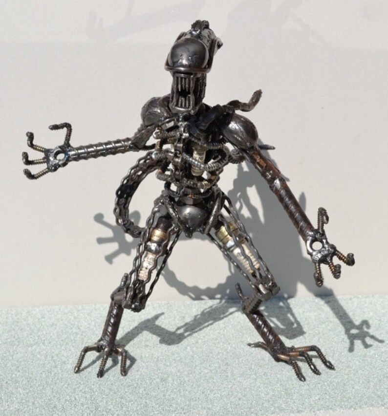 Hand Made ALIEN 12 Inches Recycled Scrap Metal Art - Etsy