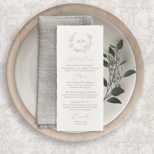 Monogram Menu - Etsy