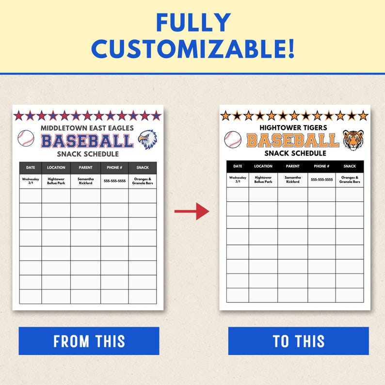 Baseball Batting Lineup Printable, Team Roster, Instant Download for ...
