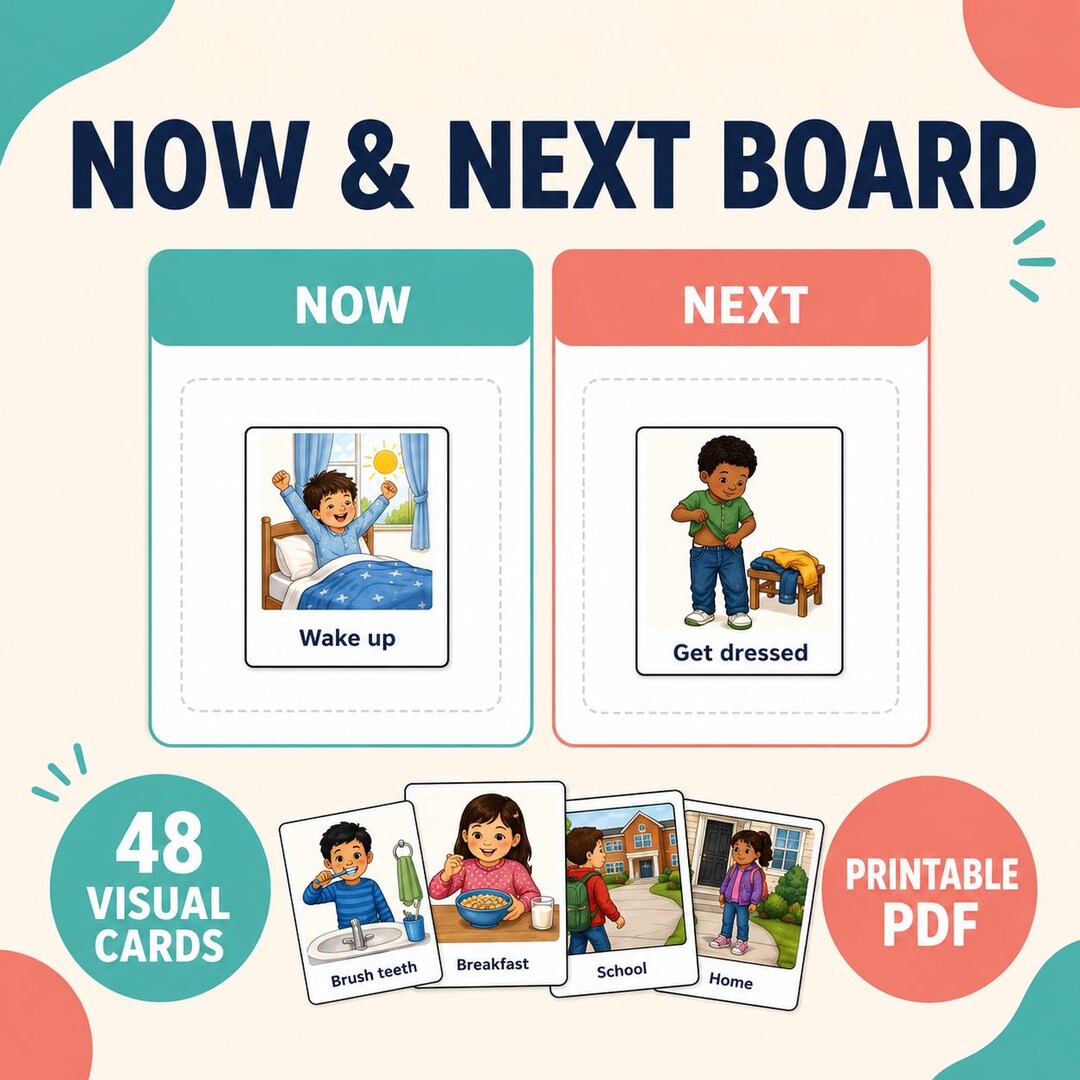 Now and Next Board Printable | Autism Visual Schedule | 48 Picture ...