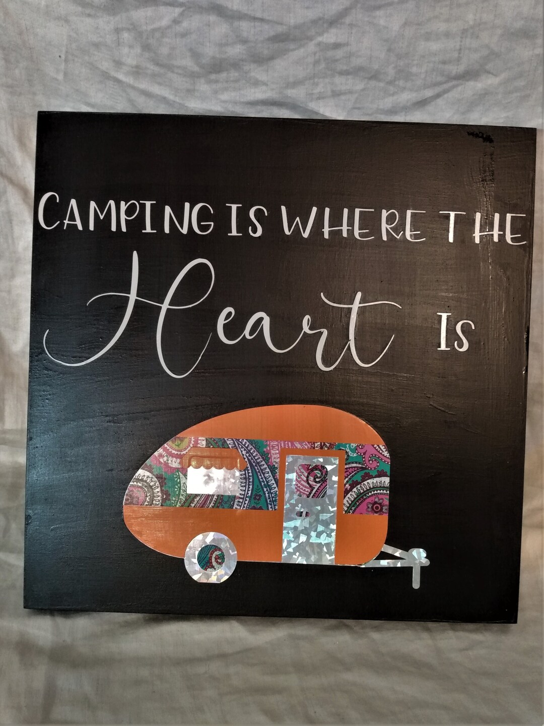 Vintage Camper Decal Sign: Camping is Where the Heart Is - Etsy
