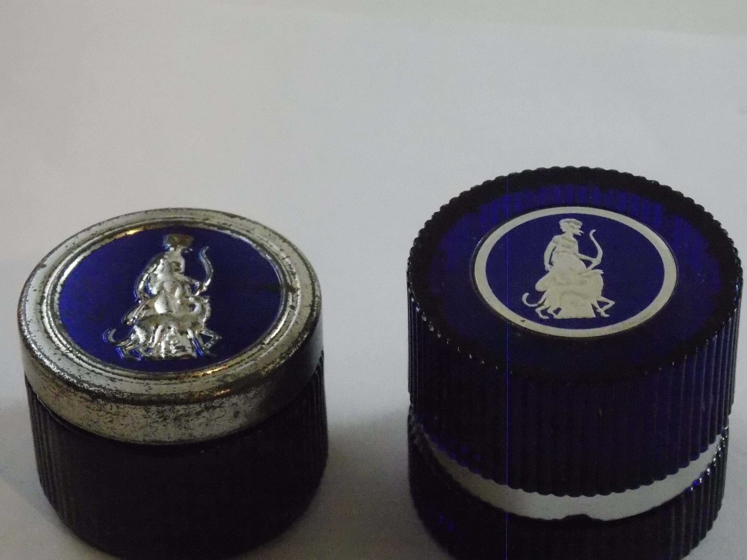 Pair Vintage Cobalt Blue Avon Jars - Etsy