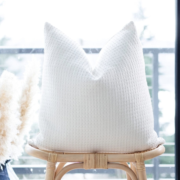 White Textured Pillow - Etsy