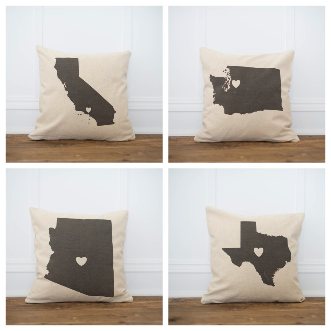 Personalized City & State Pillow Cover - Etsy