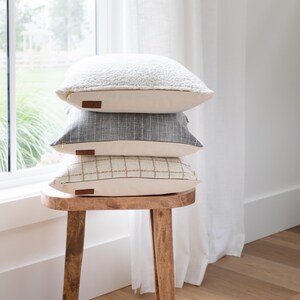 RAINEY || Gray & White Striped Pillow Cover • Neutral Pillow • Gray and ...