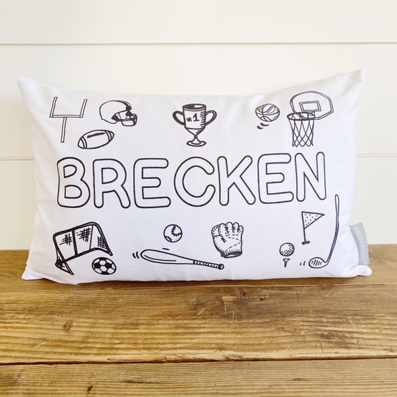 Kids Custom Coloring Pillow Cover Multiple Designs Kids | Etsy