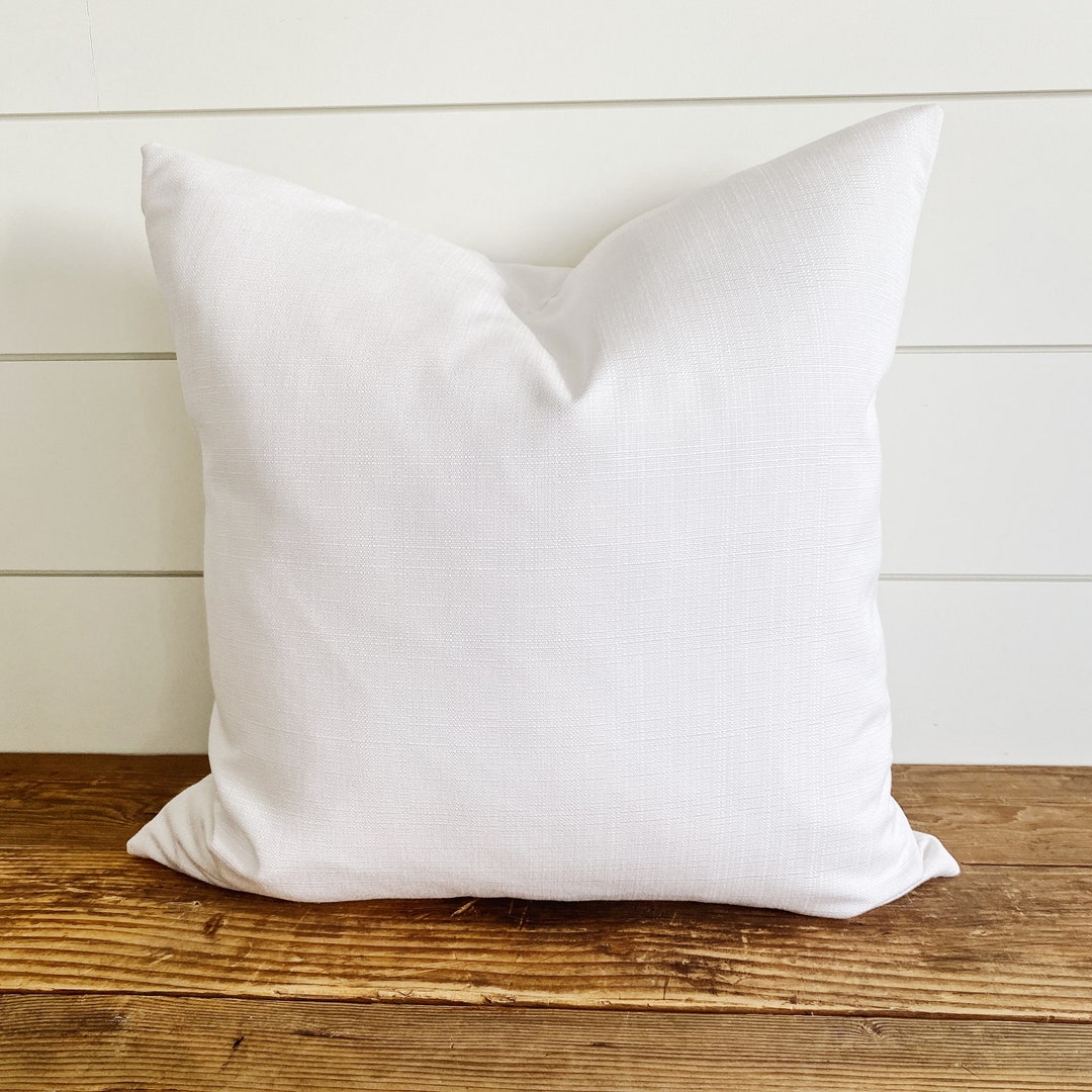 REAGAN || Indoor/outdoor White Woven Pillow Cover∙ White Pillow∙ ...
