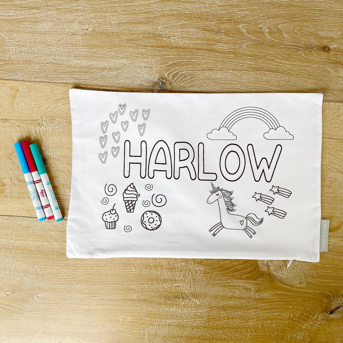 Kids Custom Coloring Pillow Cover (multiple Designs) • Kids Craft ...