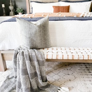 RAINEY || Gray & White Striped Pillow Cover • Neutral Pillow • Gray and ...