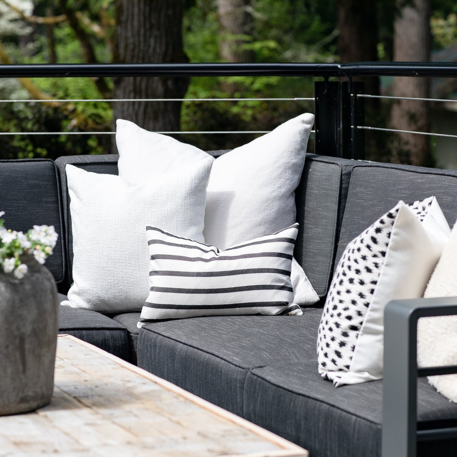 REAGAN || Indoor/outdoor White Woven Pillow Cover∙ White Pillow∙ ...