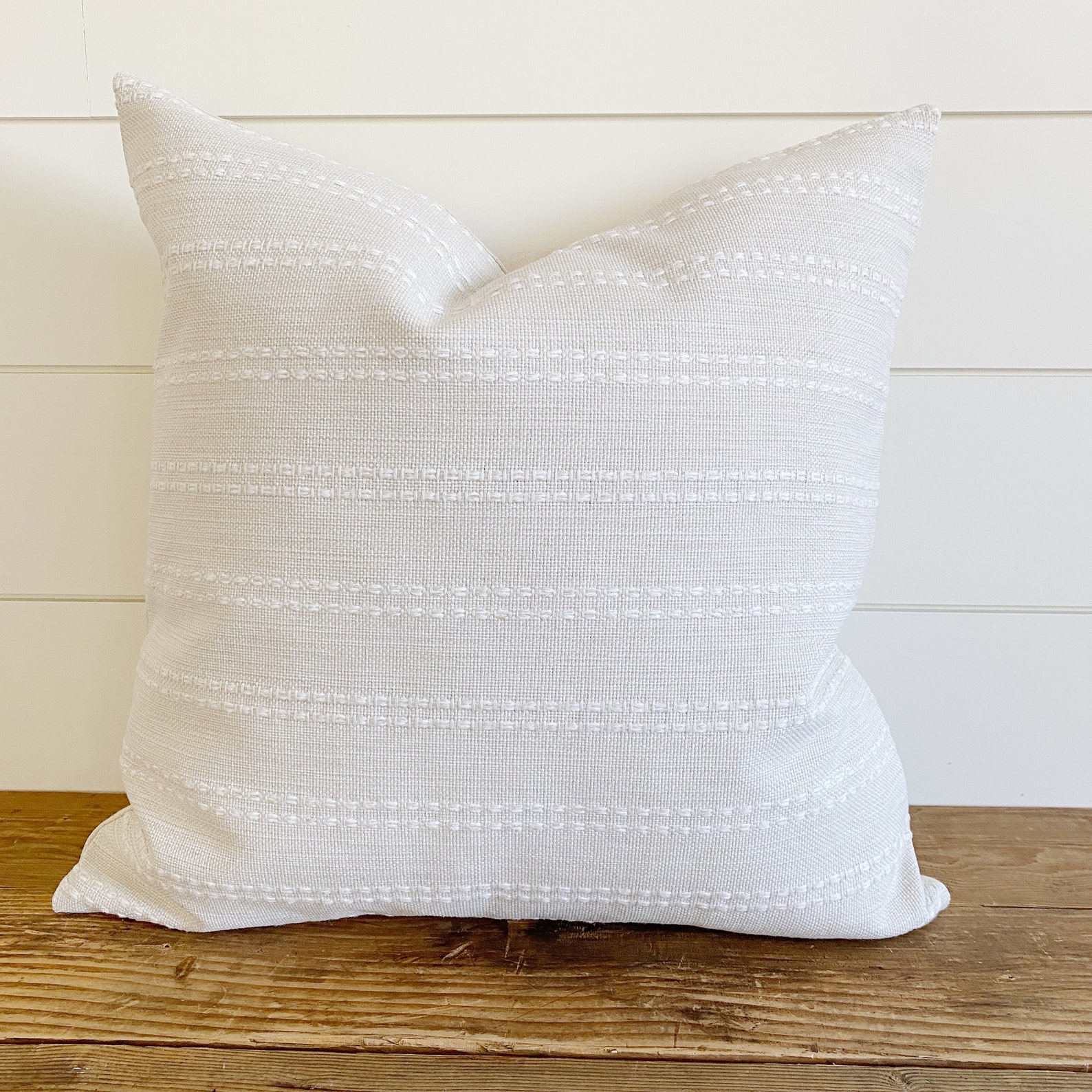 Neutral Striped Linen Throw Pillow Cover | 'grace' Texture Design - Etsy