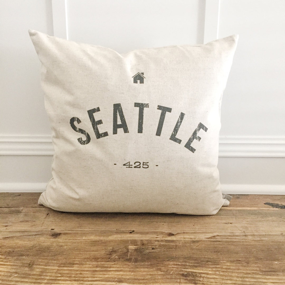 Personalized City & Area Code Pillow Cover - Etsy