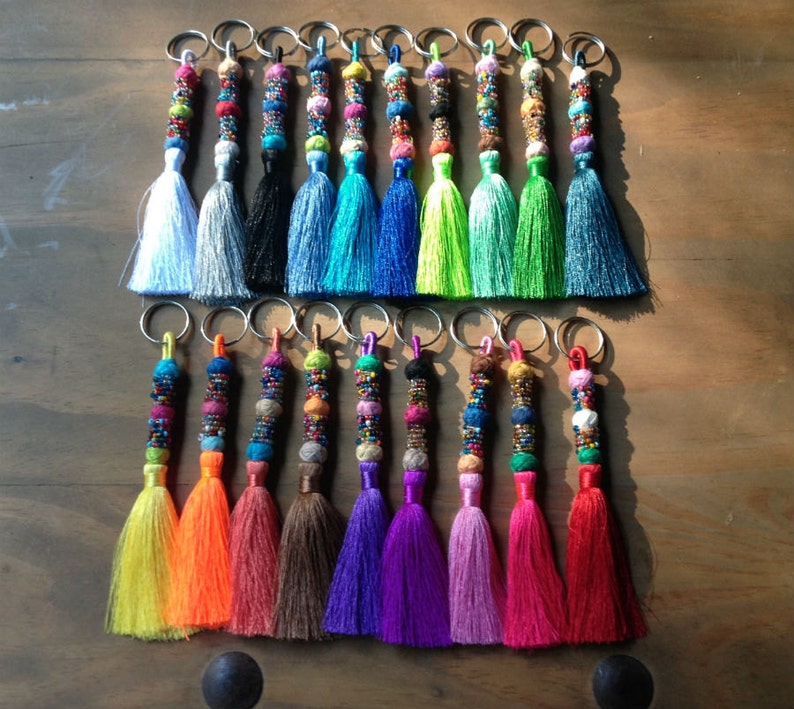 Bag Charms Trending Boho Beaded for Purse - Bohemian Long Tassel Purse ...