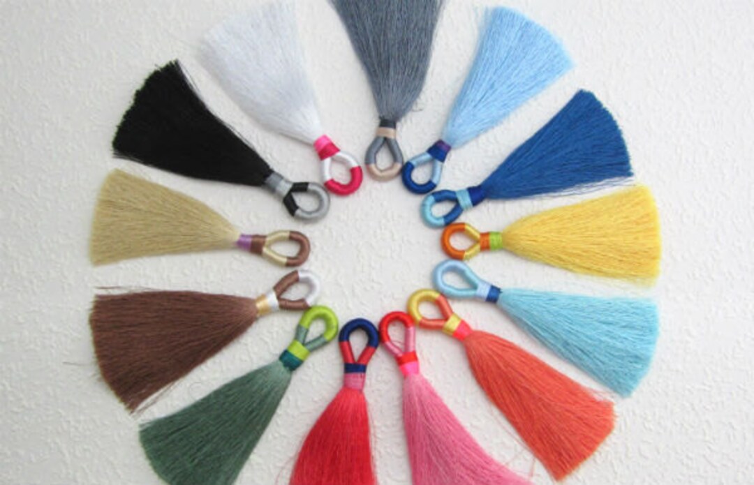 Luxury Long Silky Tassels With Loop Jewelry Making 5pcs Home Decor ...