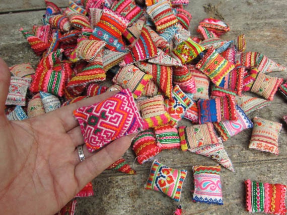 25pcs Hmong Embroidered Miniature Cushions Pillows Hmong - Etsy