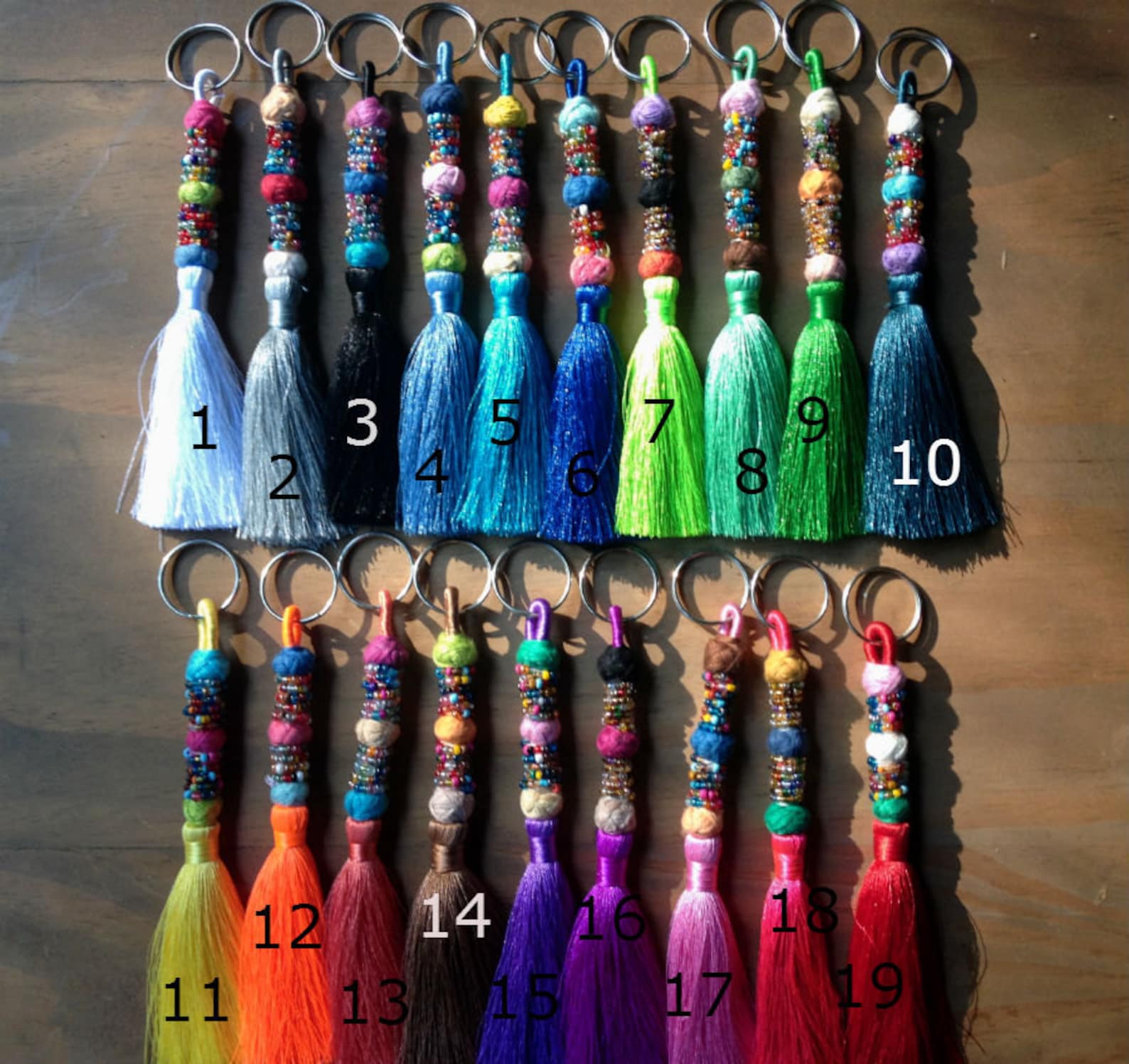 Tassel Keychain Decorative Beaded Silk Tassel Keyringtassel - Etsy Ireland