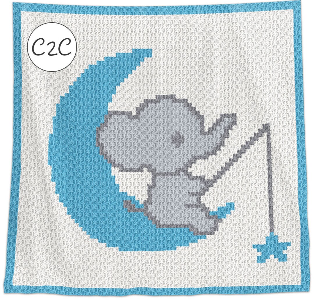 C2C Crochet Blanket Pattern Written Row by Row Elephant Star Fisher ...