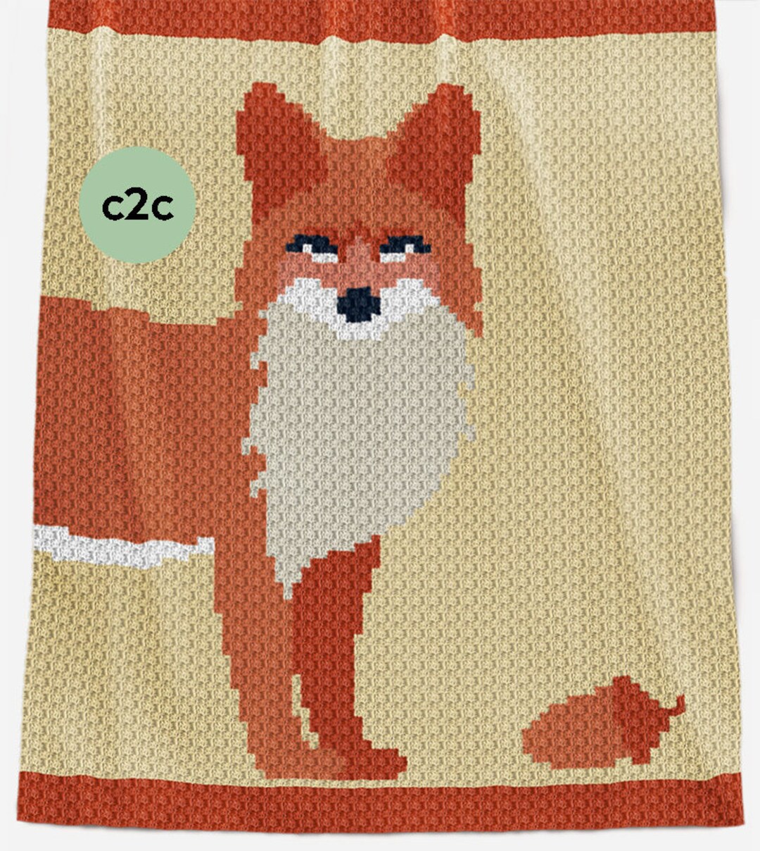 C2C CROCHET Pattern Lap Blanket Foxie 40 100cm X 50 125cm C2C Afghan ...