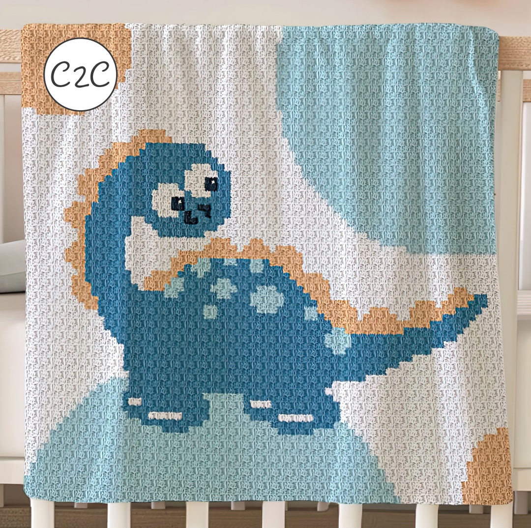 Dinosaur Crochet Blanket Pattern: C2C Afghan (PDF Pattern) - Etsy