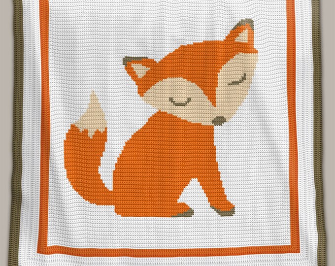 CROCHET Pattern Baby Blanket Fox Crochet Graph Fox - Etsy UK