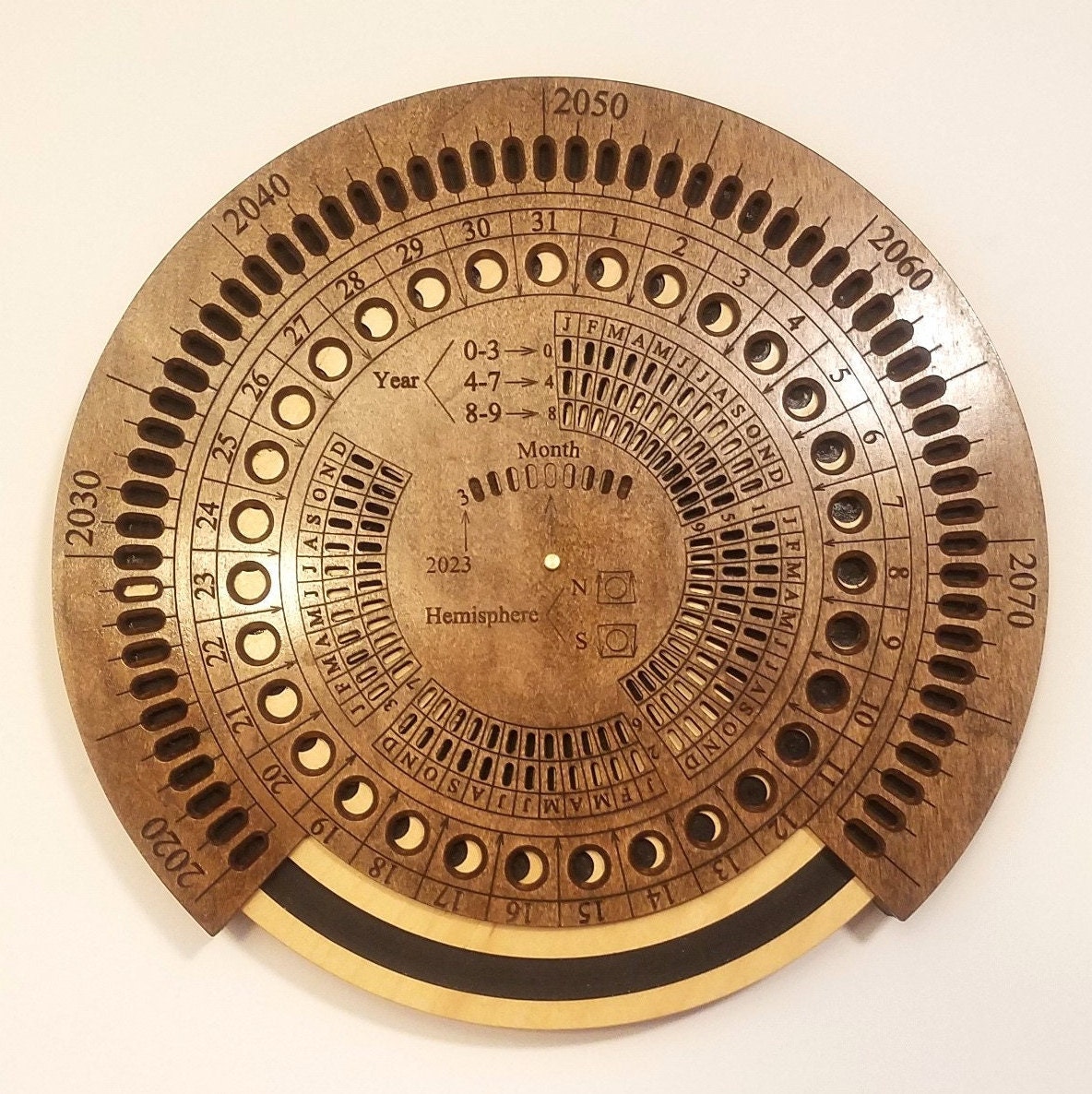 Moon Wheel, 60 Year Lunar Phase Calendar Astronomical Calculator ...