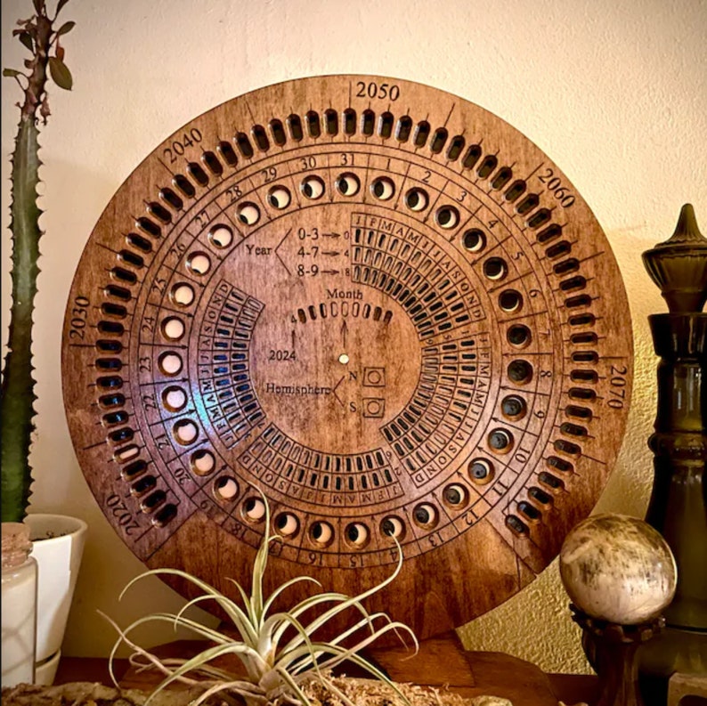 The Original Moon Wheel, 60 Year Lunar Phase Calendar Astronomical ...