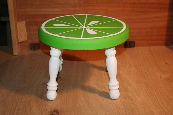 Items similar to A Slice of Lime (or Lemon & Grapefruit) Stool on Etsy