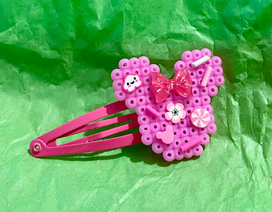 Sakura Pink Minnie Mouse Barrette, Kawaii Mickey Hair Clip, Birthday ...