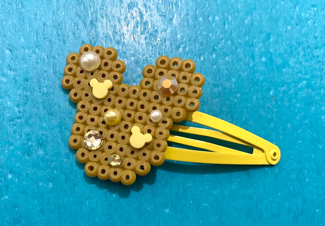 Saffron and Tan Minnie Mouse Barrette, Kawaii Mickey Hair Clip ...