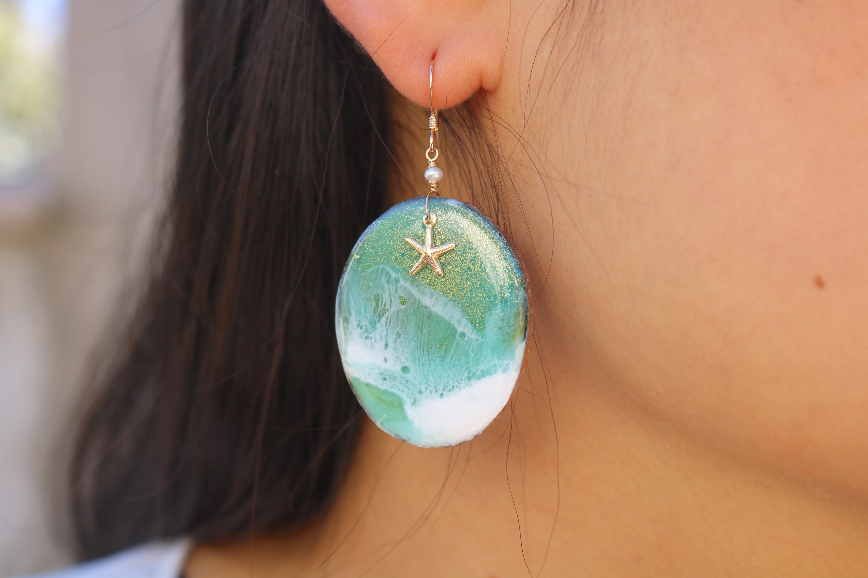 Fiji Earrings //The Destination Collection// Resin and Aspen | Etsy