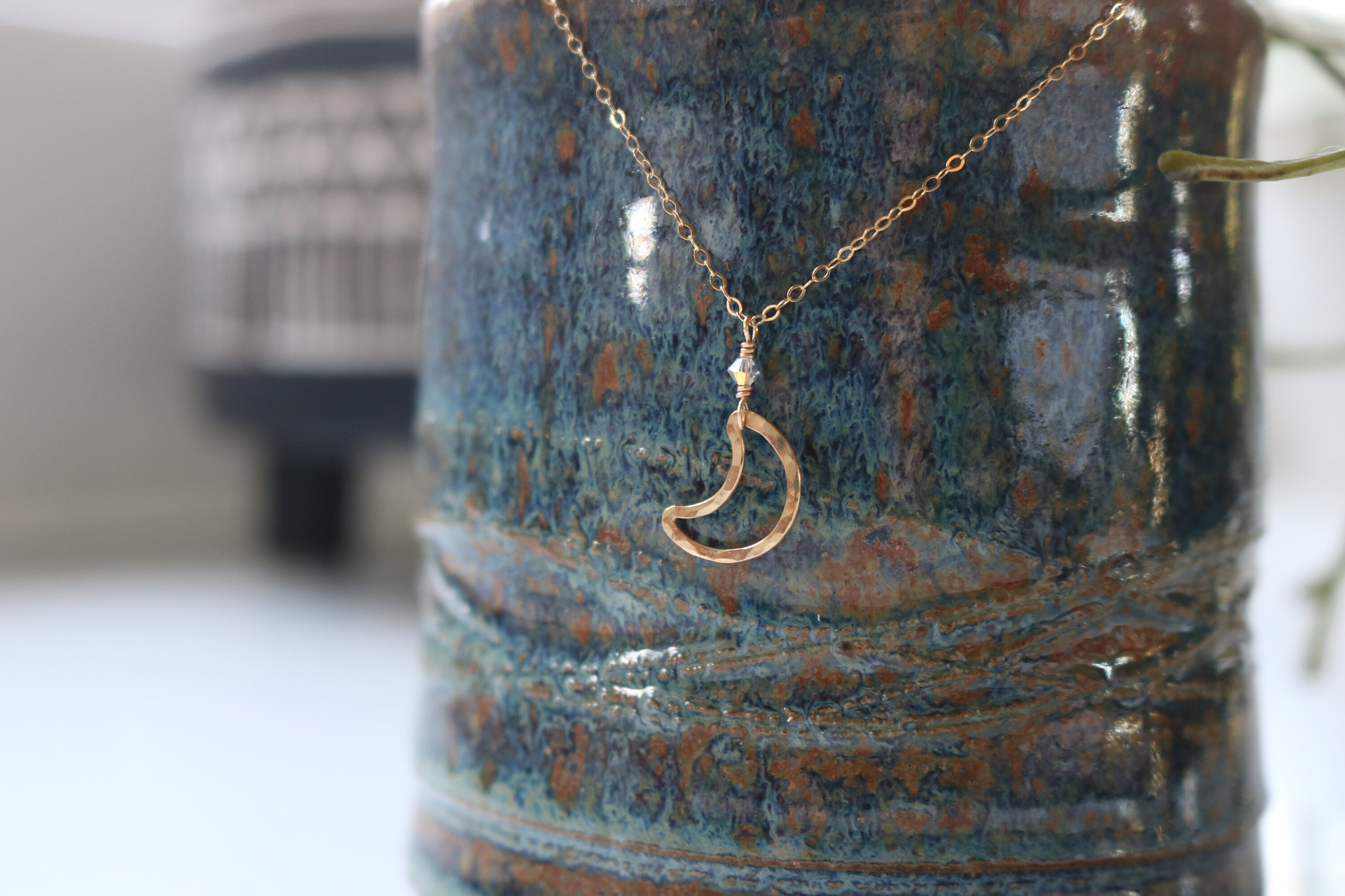 Luna Delicate 14 kt gold filled or sterling silver hand | Etsy