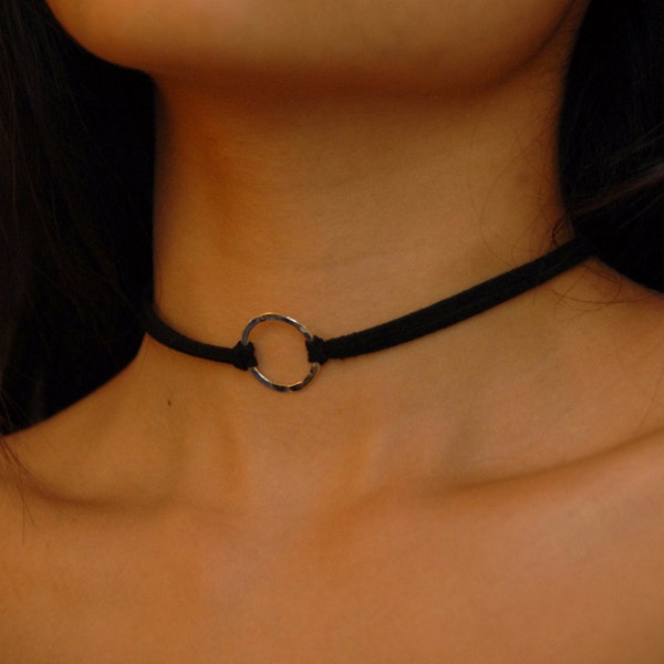 Black Suede Necklace - Etsy