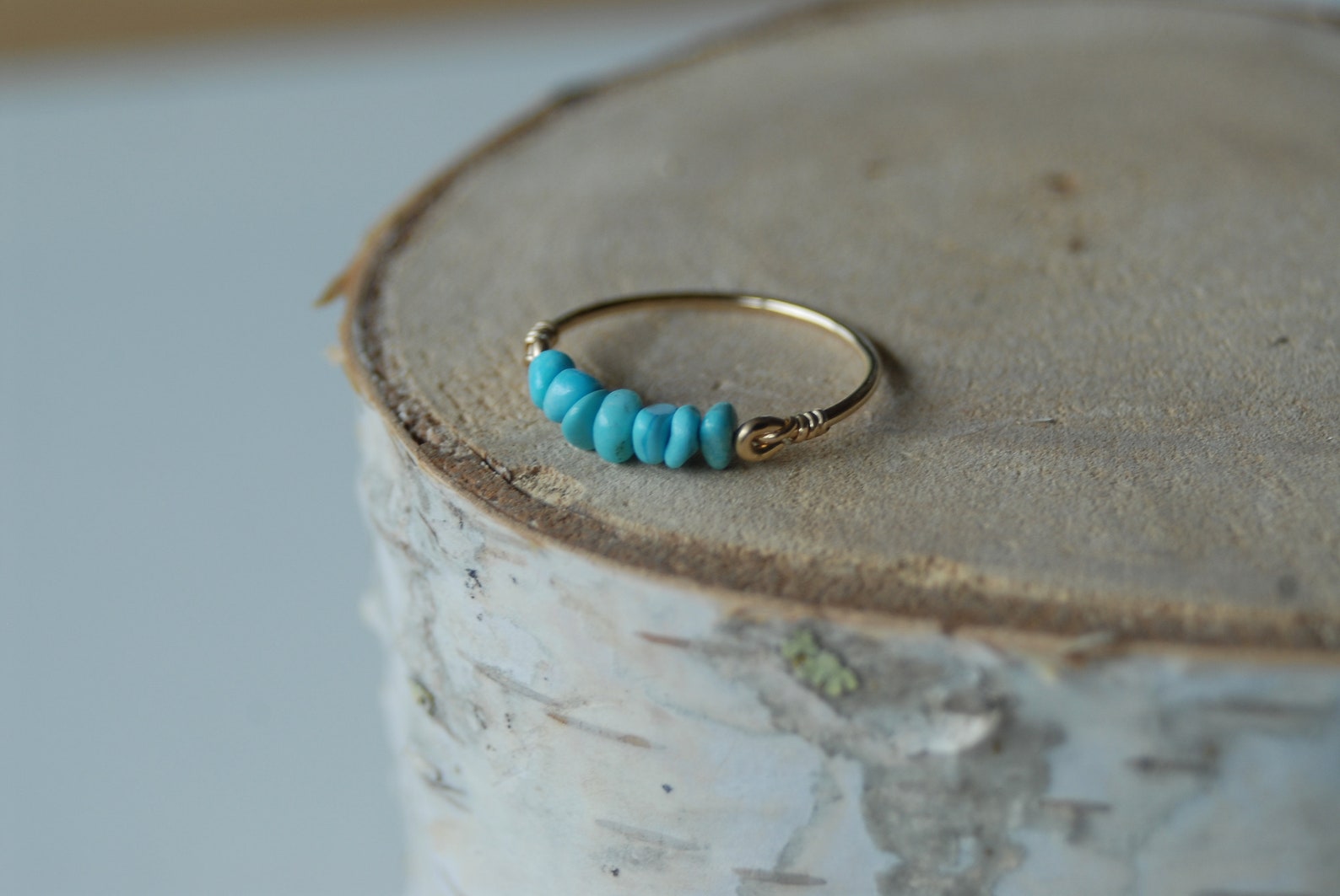 14kt Gold Filled Simple Round Semiprecious Gemstone Stacking Ring ...