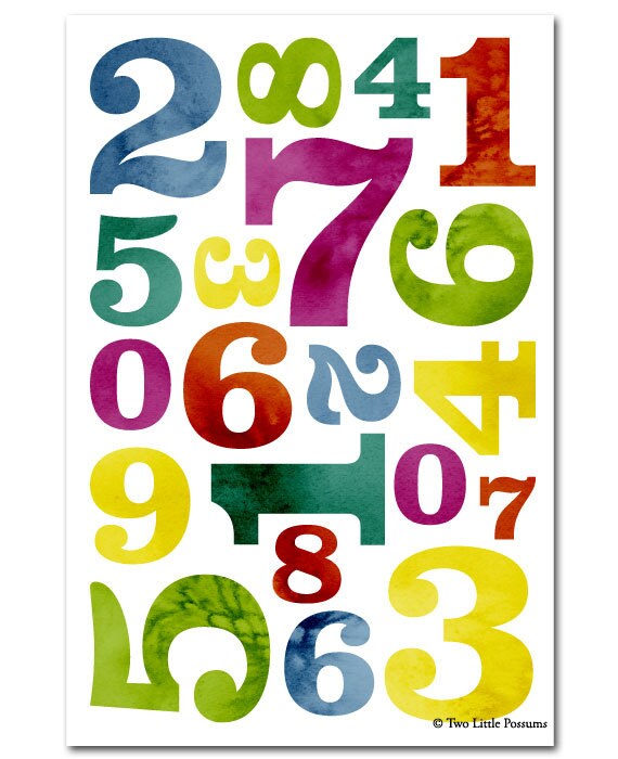 Nursery Art / Children's Decor Numbers Typography - Etsy