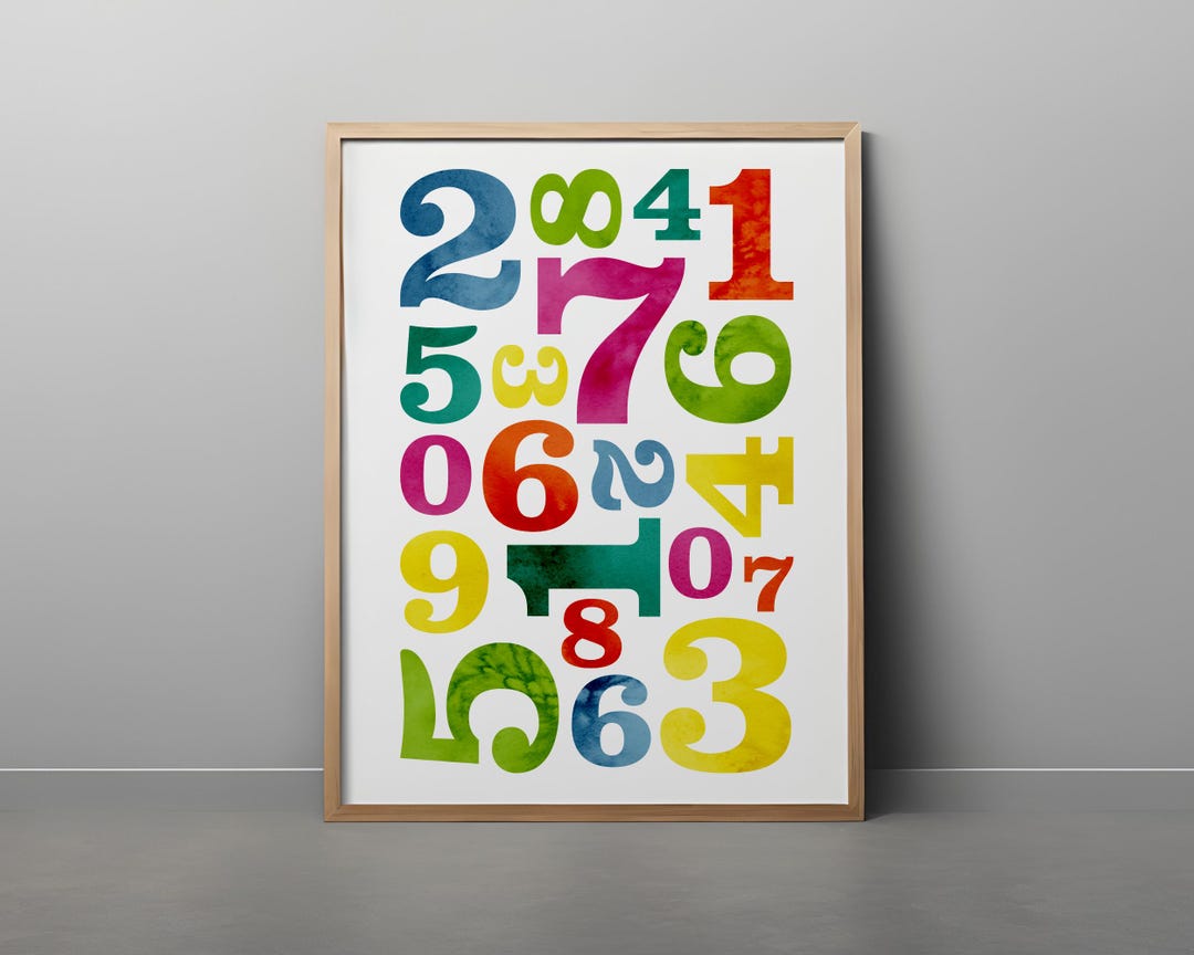 Nursery Art / Children's Decor - Numbers - Typography - 8x12" - Etsy